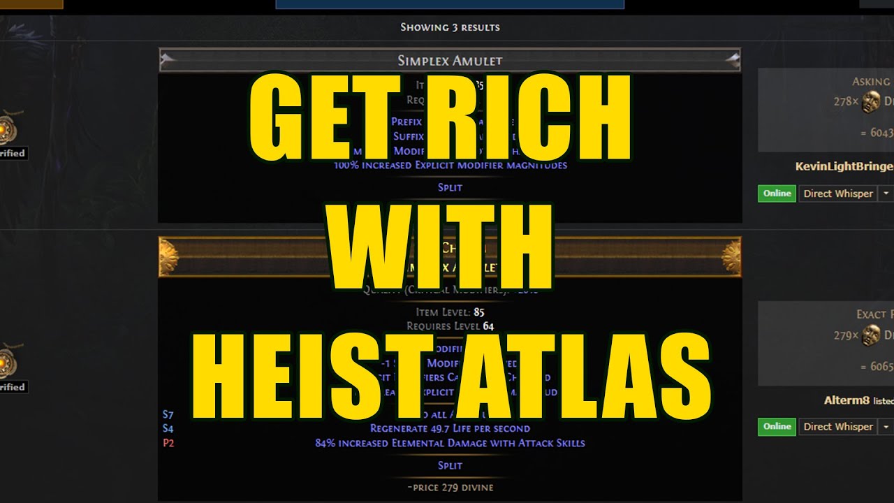 Get Rich With Heist Atlas Juicing Strat - Entry Build Atlas and Endgame ...