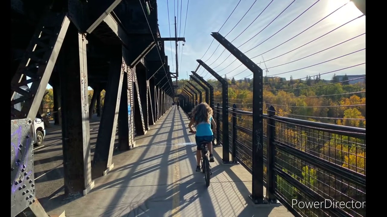 Edmonton, Fall Bike Ride through the River Valley, Down Town and the ...