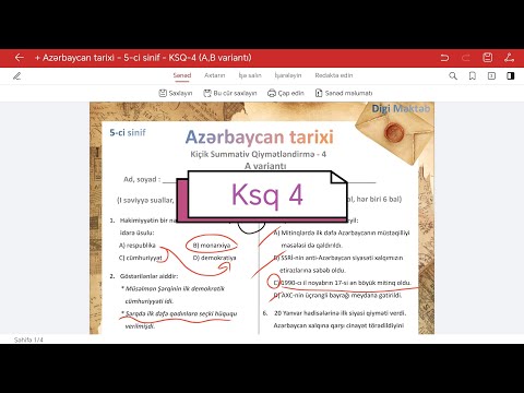 5 ci sinif Azərbaycan tarixi kiçik summativ 4. #ksq4 #tarixtest #5cisinif 