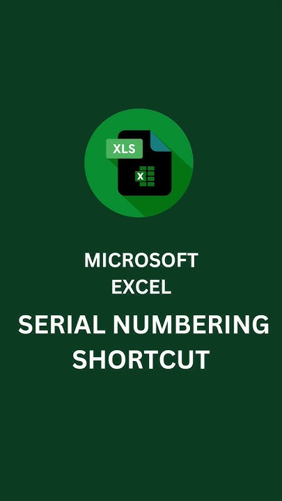 serial number in Excel shortcut | automatic serial number in Excel - YouTube