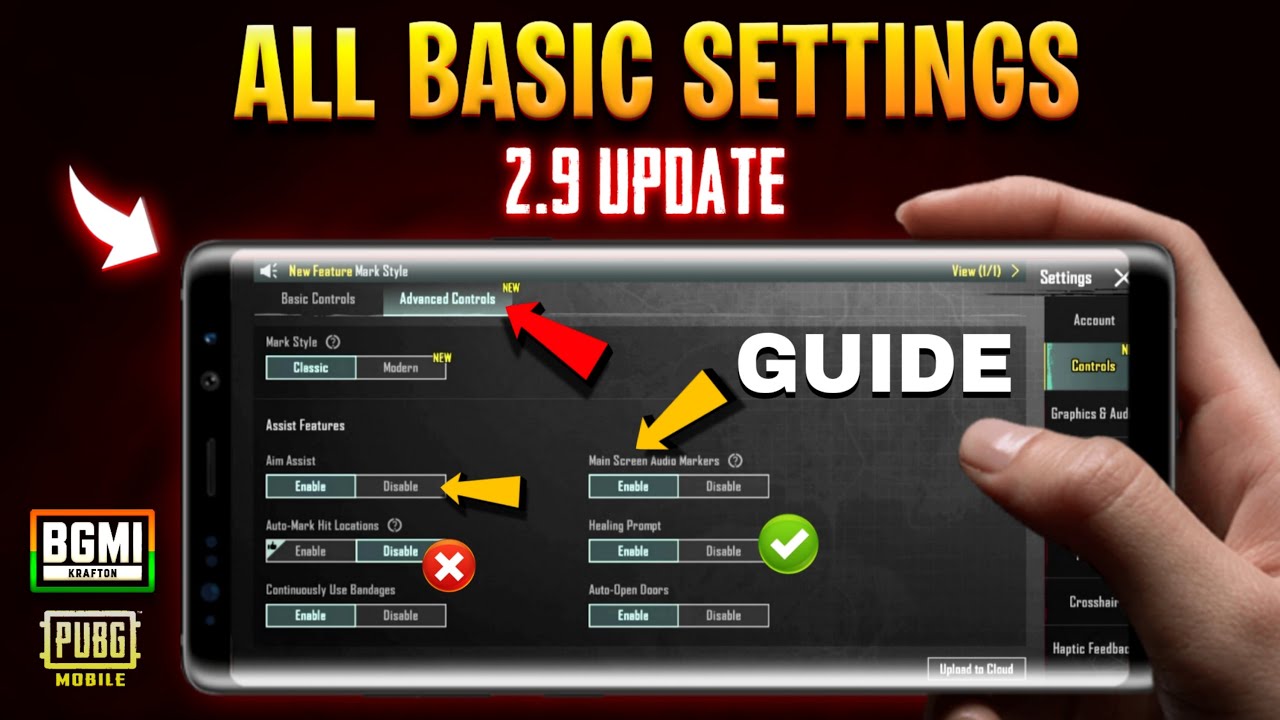 BGMI New Basic settings 2.9 Update Guide | New basic settings | basic Settings Explained 2.9 ...