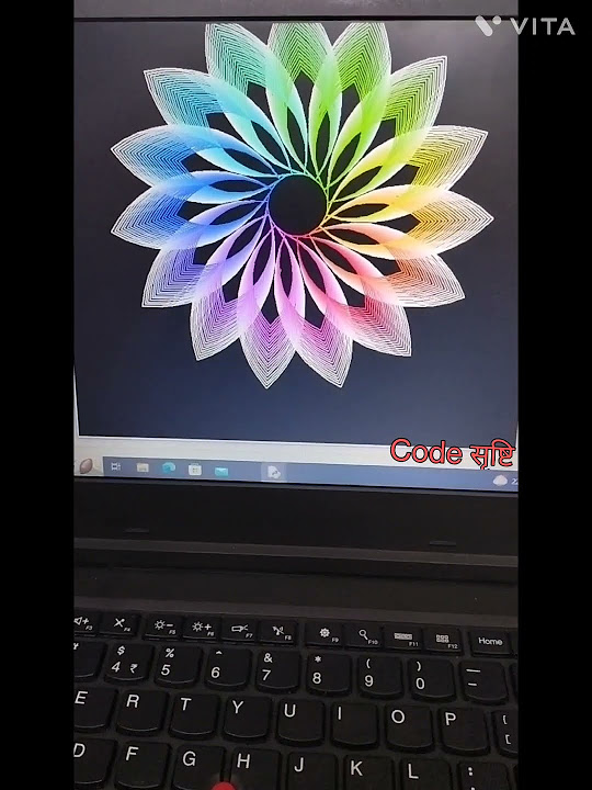 Beautiful Flower Design Using Python Turtle Turtlegraphics Codeसृष्टि Viralshorts Youtube