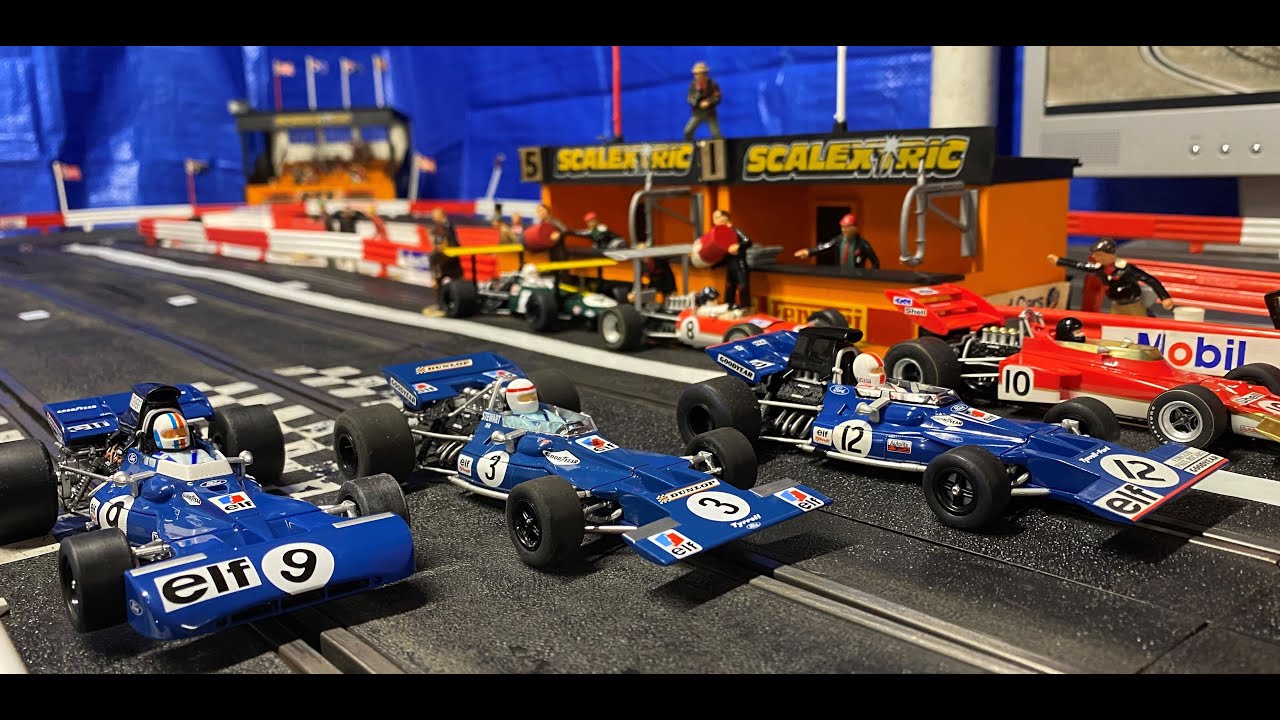 Scalextric - F1 - Tyrrell 001 and 002 - on Classic track - YouTube