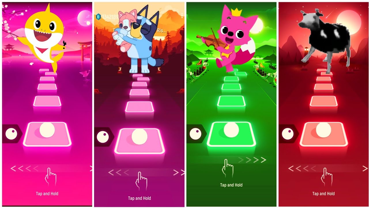 Baby Shark - Bluey - Pinkfong - Polish Cow - Tiles Hop EDM Rush - YouTube