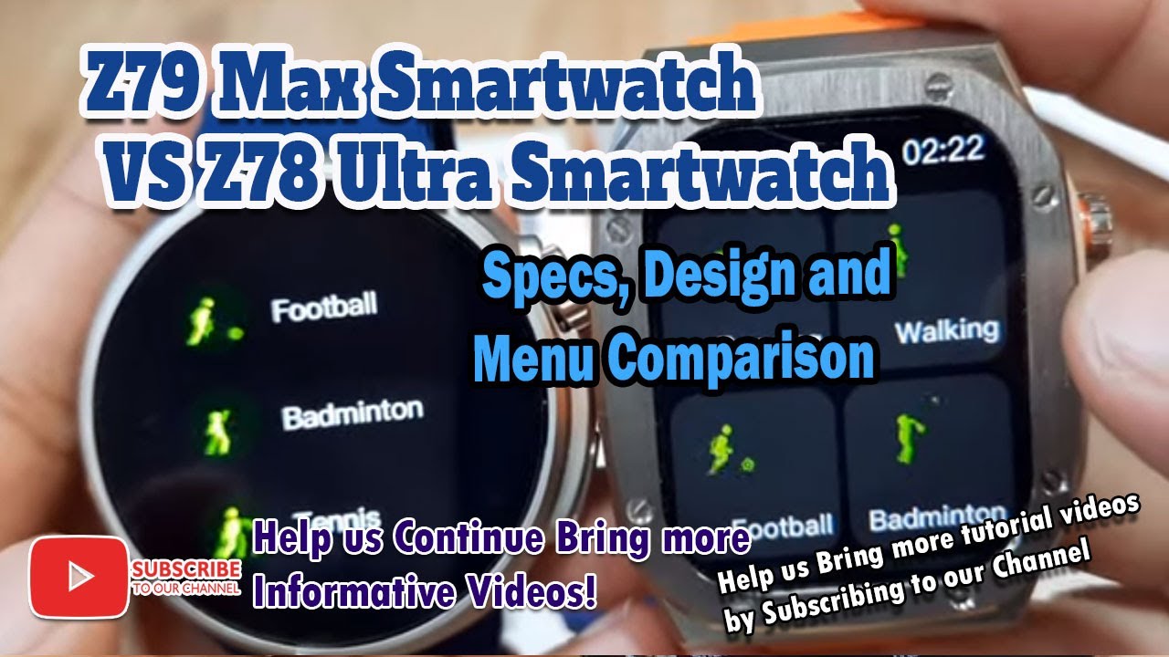 Z79 Max Smartwatch VS Z78 Ultra Smartwatch - Specs, Design and Menu ...