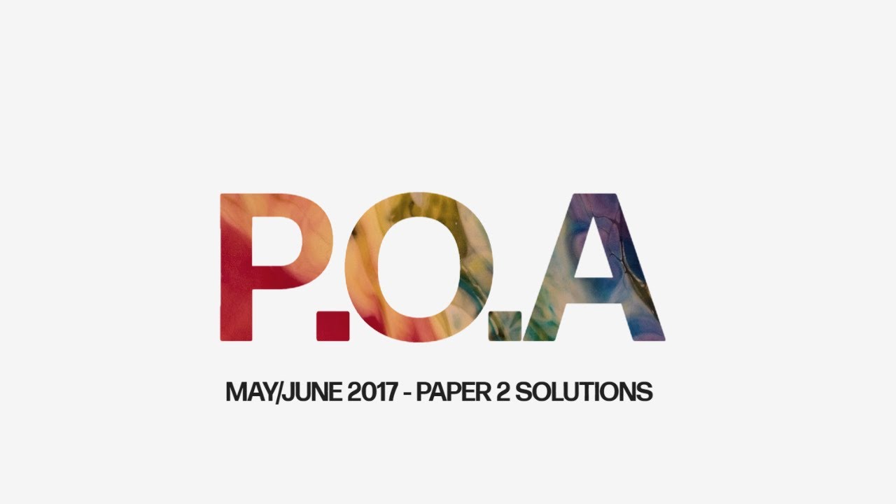 POA | May June 2017 |Question 4| Partnership - YouTube