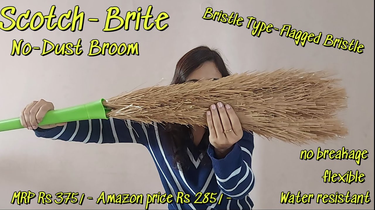 Scotch-Brite No-Dust Broom, Long handle, Easy floor cleaning (Multi-use ...