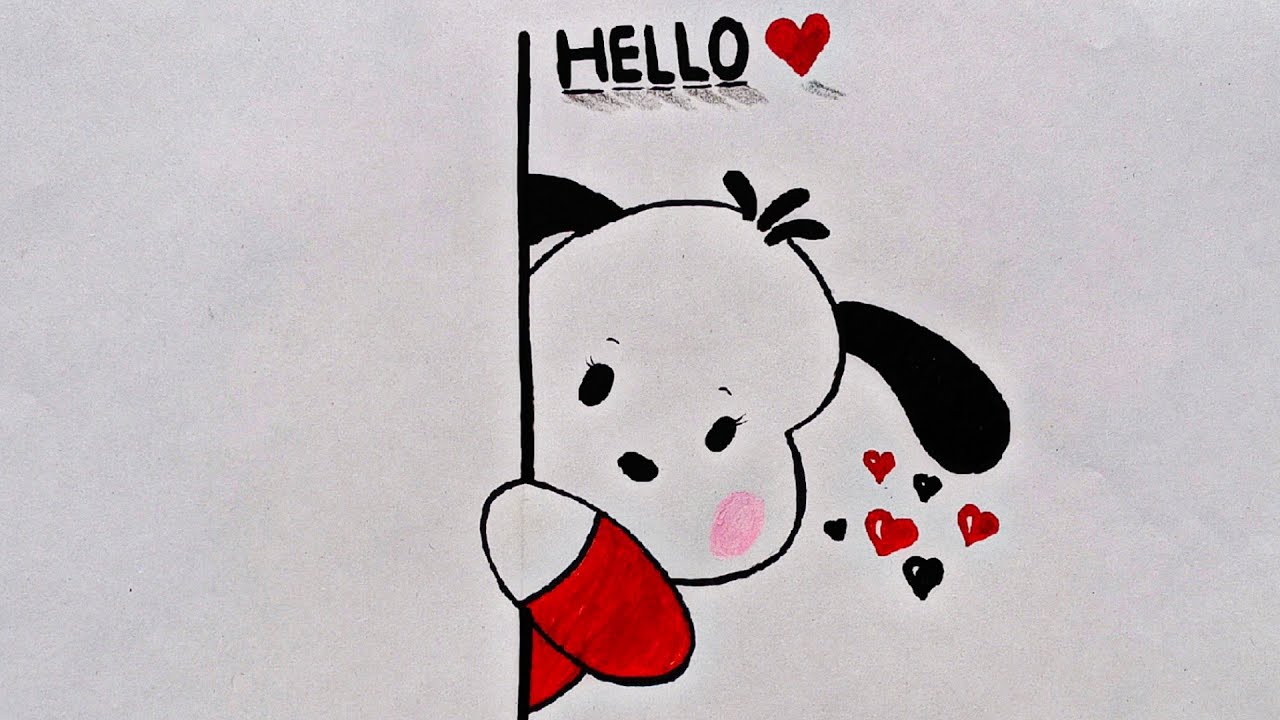 Pochacco Drawing | How To Draw Cute Pochacco Step By Step | Art Video ...