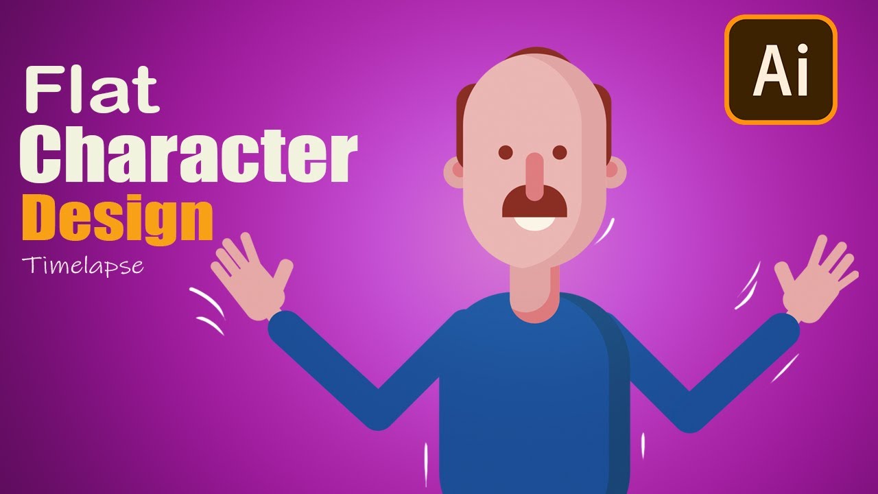 Flat Character Design | illustrator for beginners - YouTube