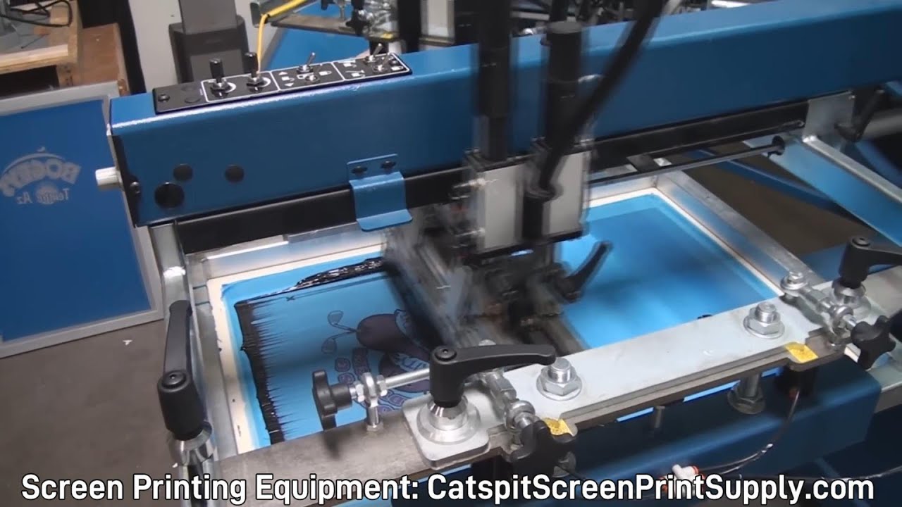 M&R Diamondback 2 Color Automatic Screen Printing Test Cycle - YouTube