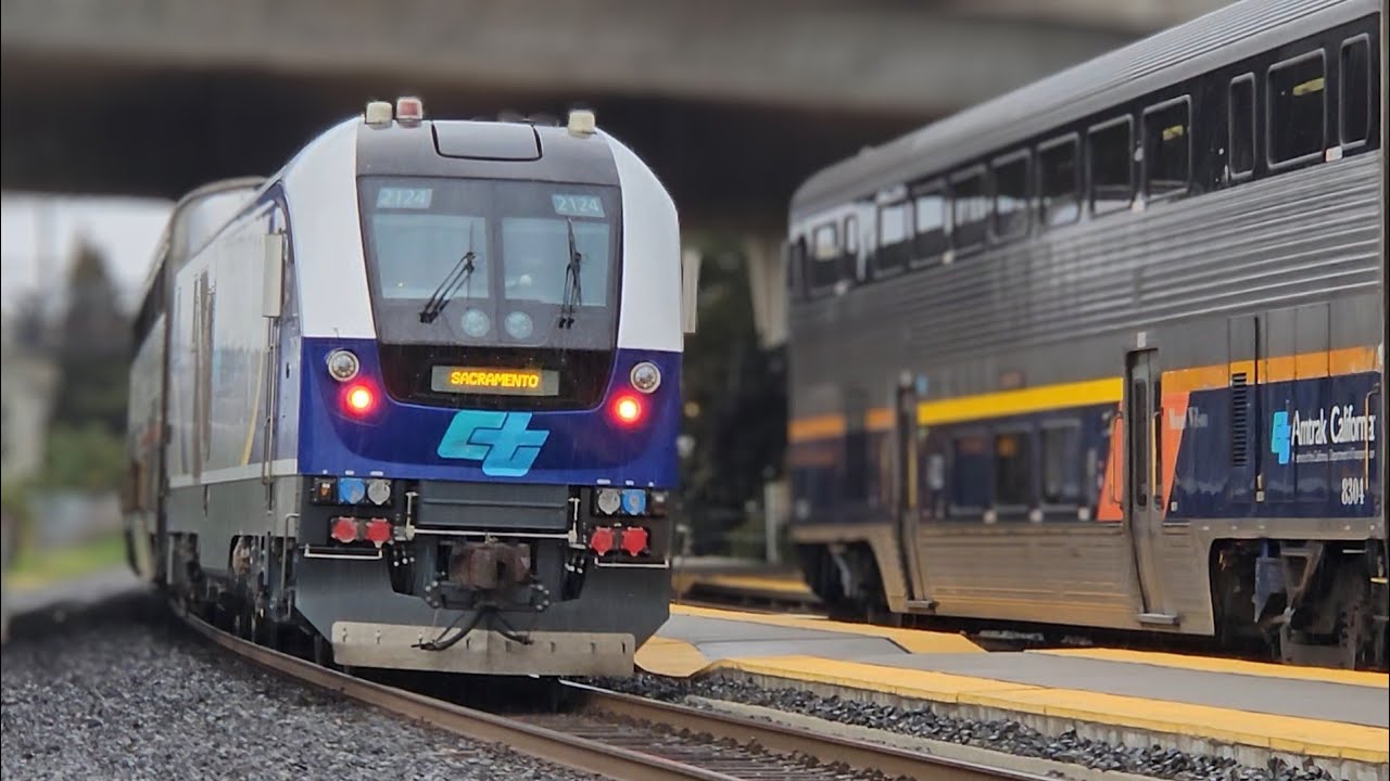 Amtrak CC trains 540 & 547 Meet @ Suisun-Fairfield 3/27/24 - YouTube