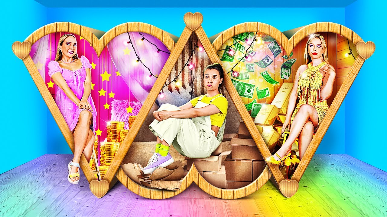 ट्रिप्लेट्स के लिए टाइनी हाउस| हमने गरीब vs अमीर vs बहुत अमीरों वाला ...