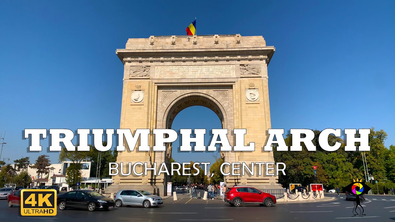 100 years aniversary - TRIUMPHAL ARCH | Bucharest, center | 4k walking ...