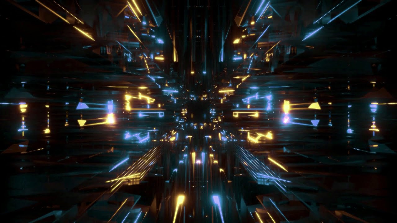 4K Futuristic Yellow & Blue Tunnel Looped Motion Background || Free To ...