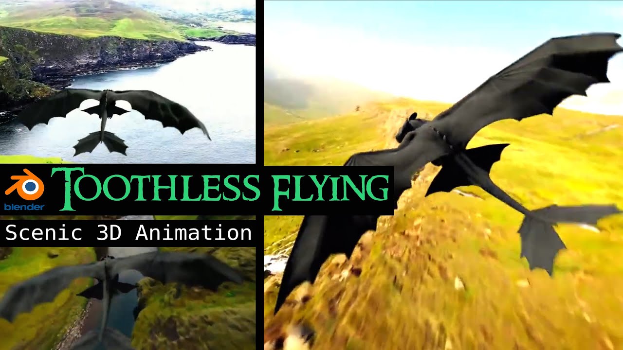 Toothless Flying | Blender 3D Animation - YouTube