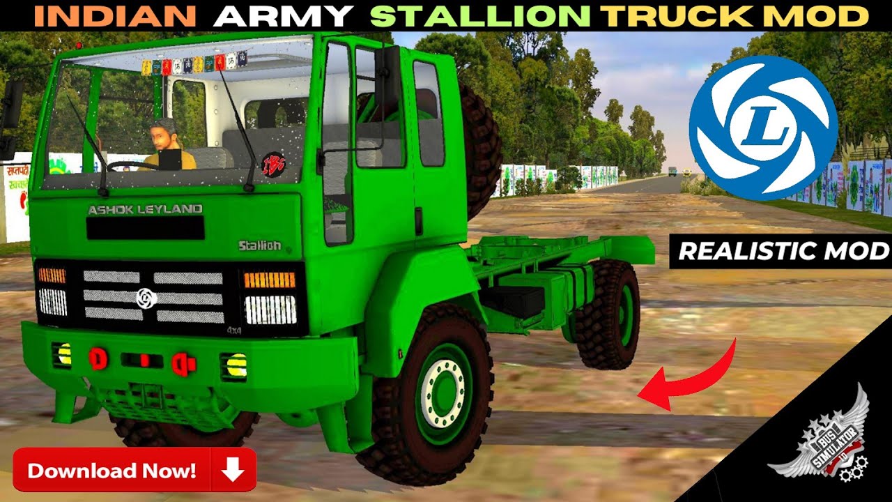 Indian Army Stallion Truck Mod For Bussid || Truck Mod Bussid || Bus ...
