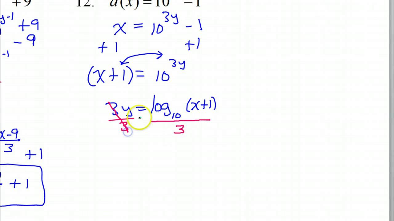 Inverse Of Logarithmic And Exponential Functions YouTube