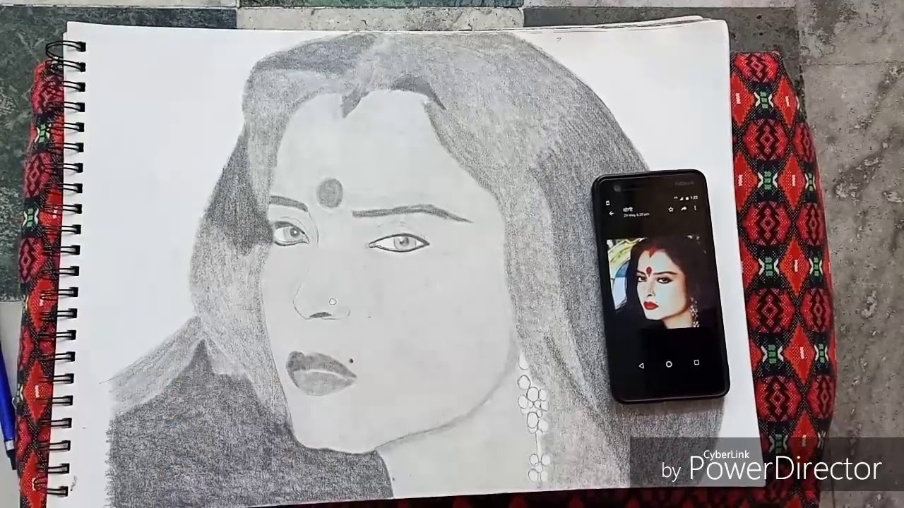 Rekha sketch part 2 - YouTube