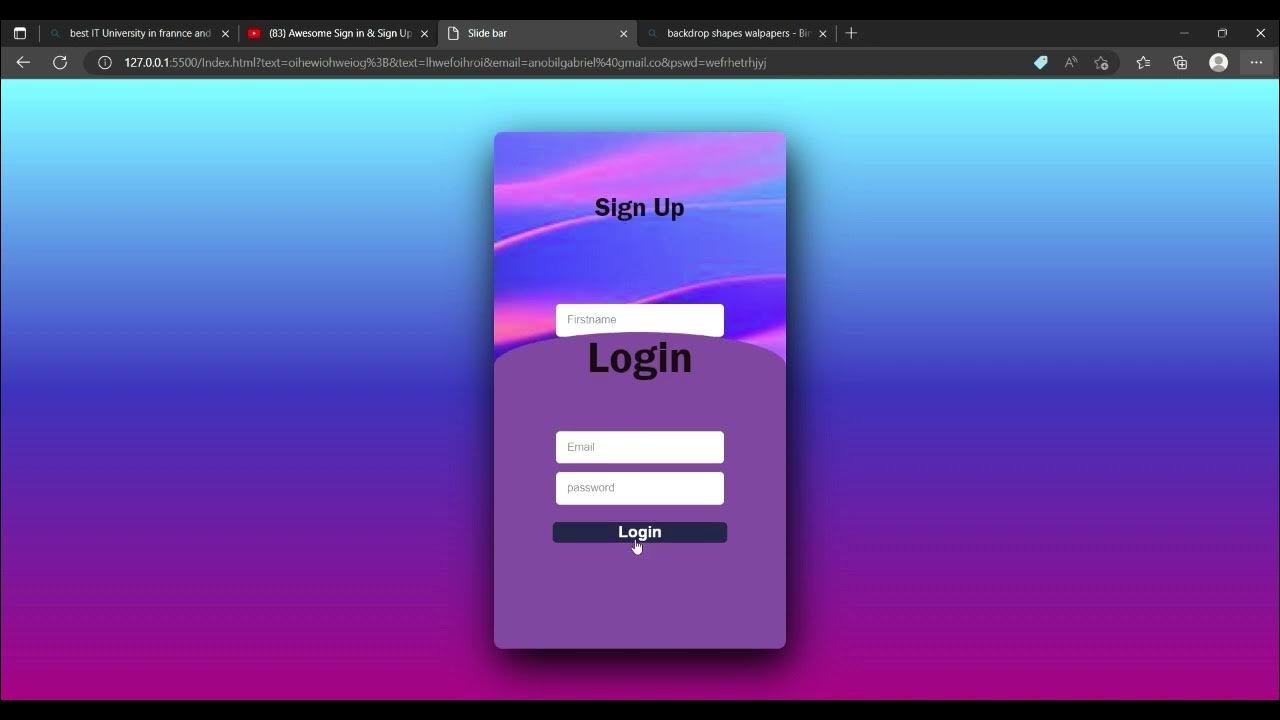 SLIDE LOGIN FORM - YouTube