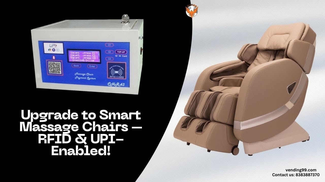 CHR-43 Massage Chair: QR-Code & RFID Smart Card Payment System - YouTube