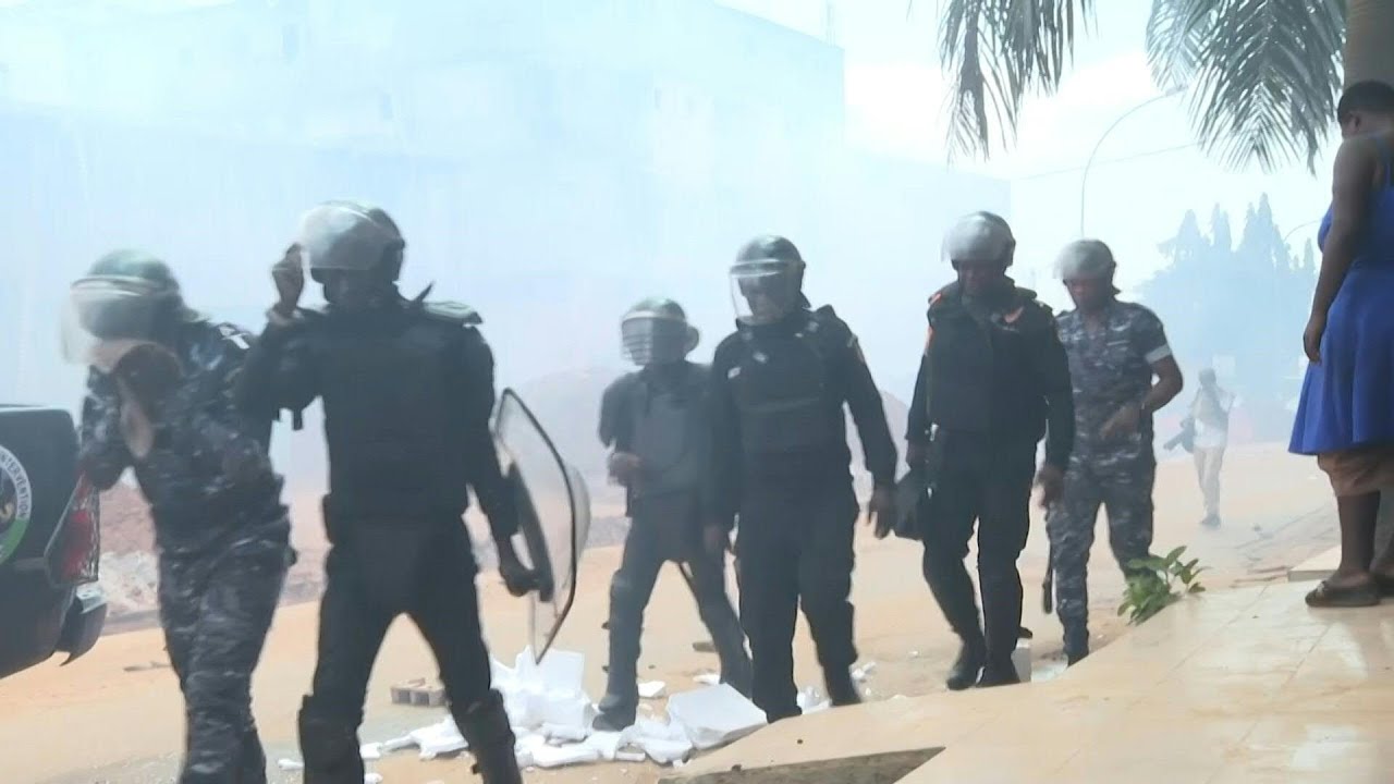 Ivory Coast police fire teargas at protesters where president voted ...