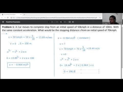 Problem 4- Kinematics of linear motion/Example based on uniform acceleration/ Engineering ...