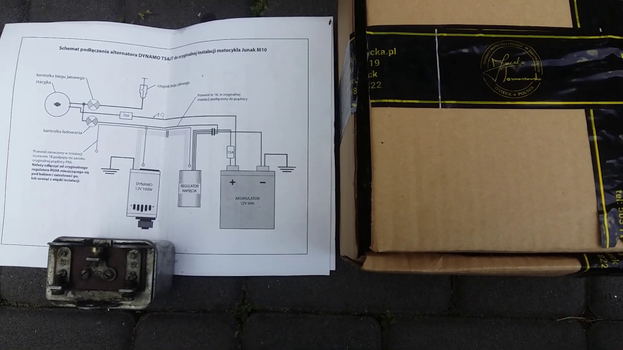 Junak Alternator Dynamo podłaczenie do Oryginalnej Instalacji - YouTube