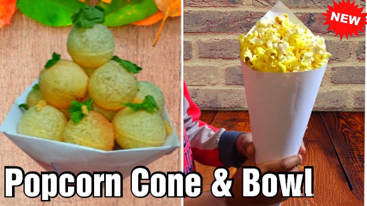 Popcorn cone & Bowl | Easy To Make | Shubham Origami - YouTube