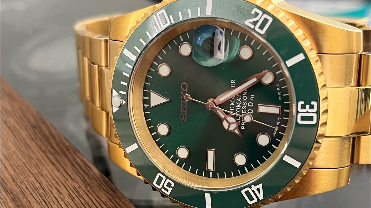 seiko mod gold hulk automatic watch - if you can’t buy a rolex hulk ...