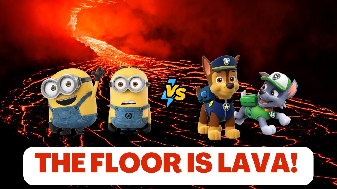 Paw Patrol Vs Minions Brain Break! The Floor is Lava Exercise Dance ...