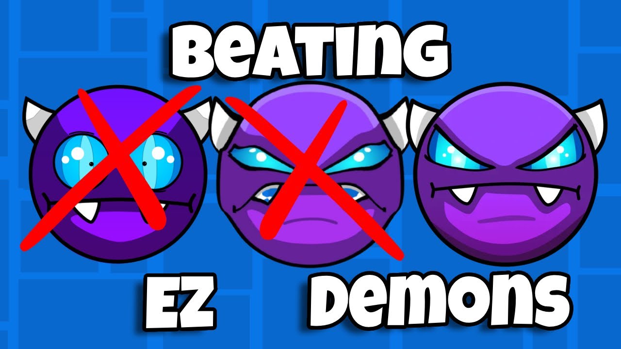 Beating Easy Demons in Geometry Dash (lots of Rage and Funny) - YouTube