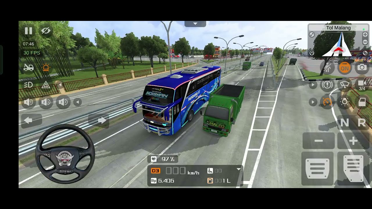 Indonesia bus simulator 3d game play android bussid maps mod - YouTube