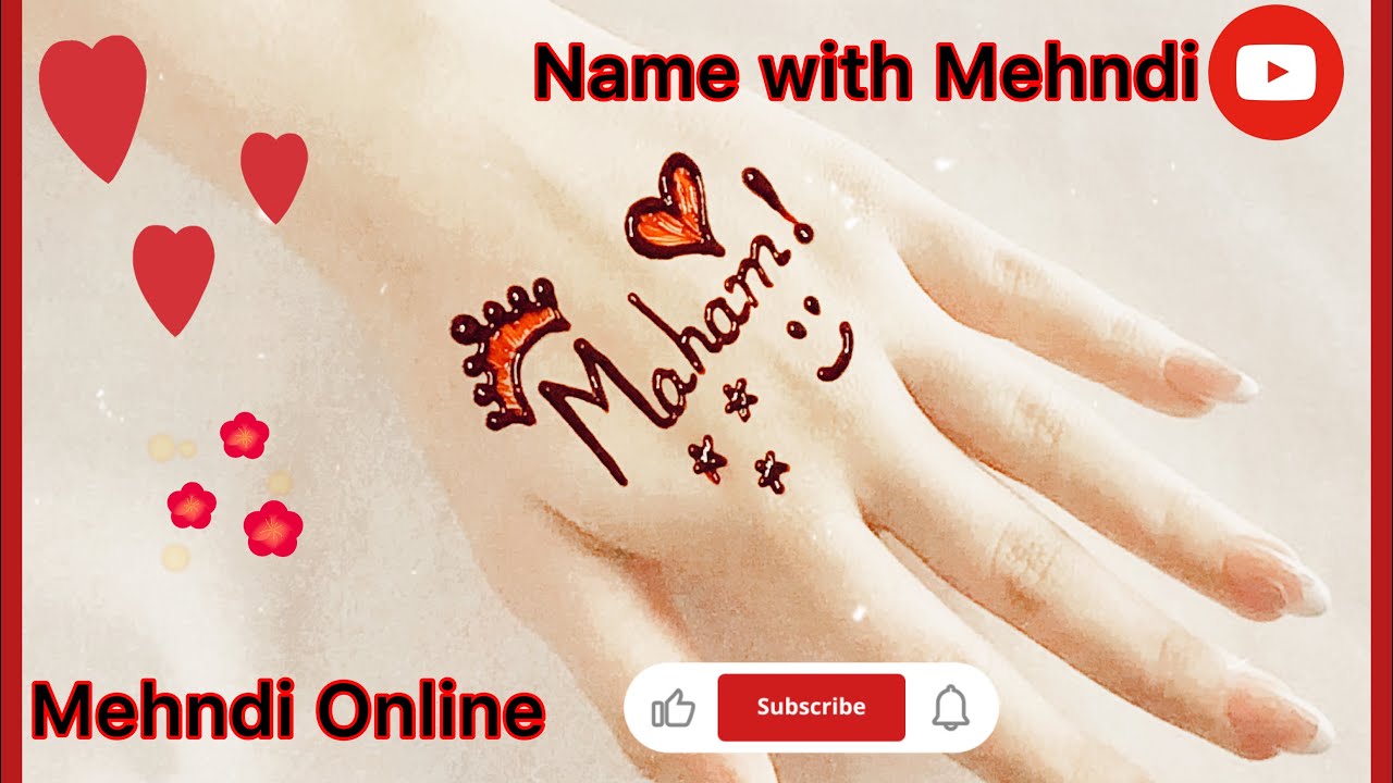 How to Apply Girl Name with Mehndi/How to Apply Henna Tattoo ...