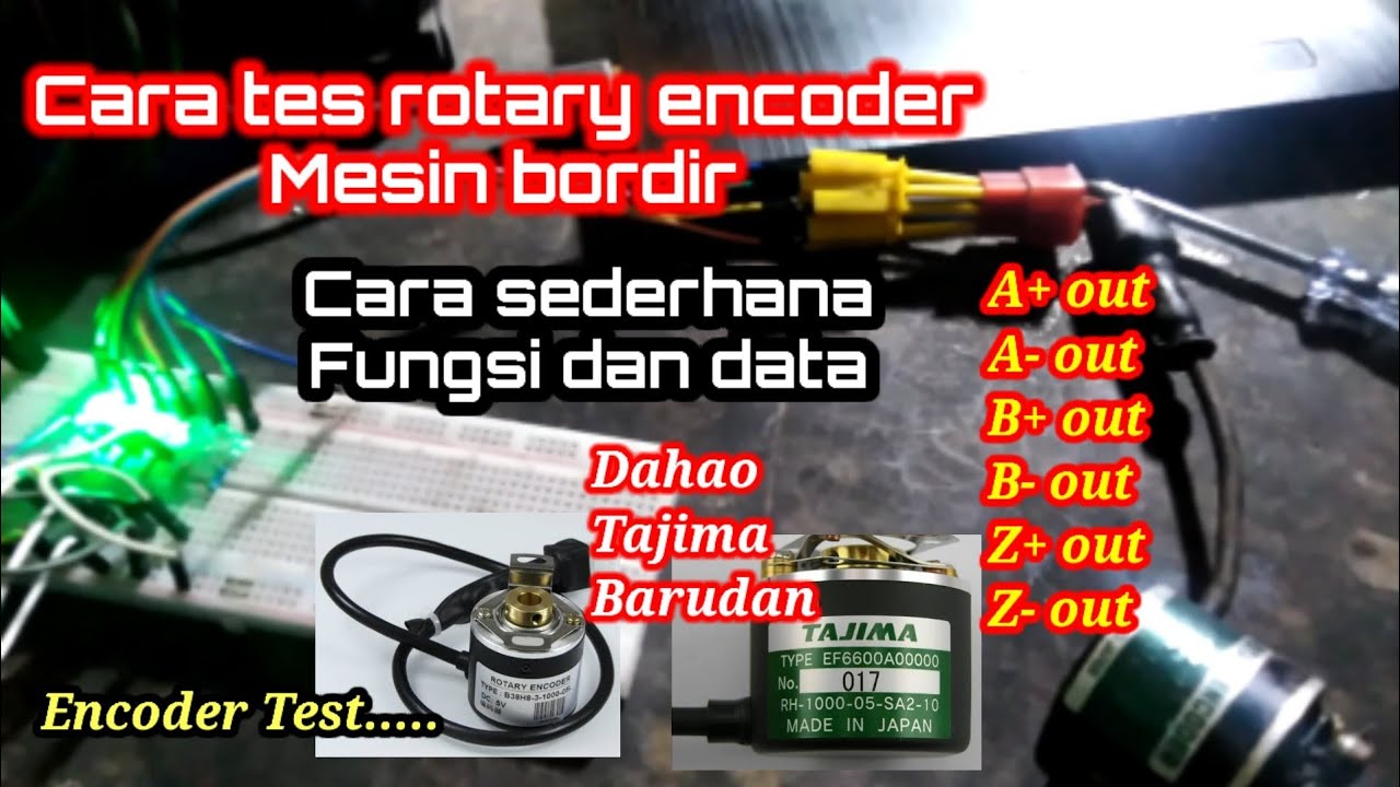 cara memperbaiki rotary encoder mesin bordir - YouTube