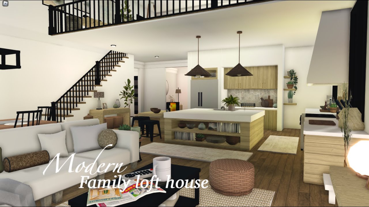 BLOXBURG: Modern Family Loft House |Speed build | part two | 572k - YouTube