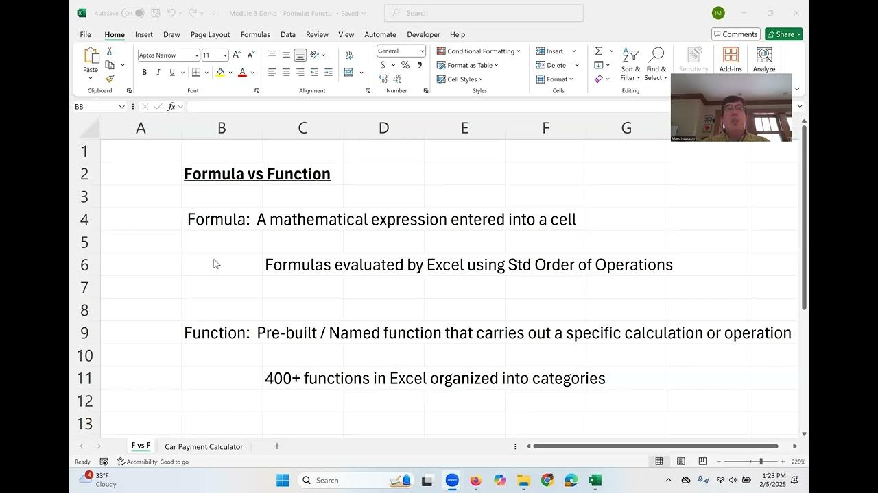 Module 3 Formulas and Functions Car Payment Calculator - YouTube