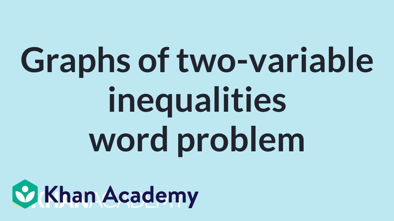 Graphs of two-variable inequalities word problem | Mathematics I | High ...