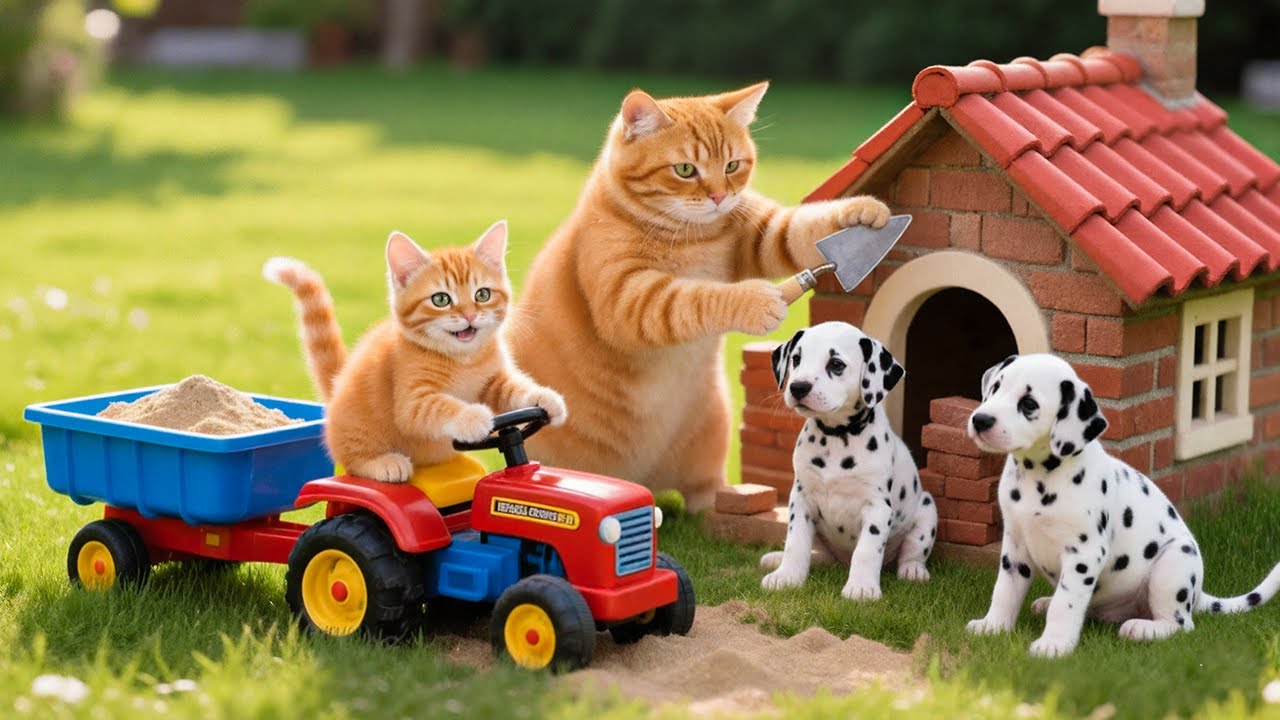 Mama Cat Trims Fur on the Farm and Makes Tiger Hat For Kittens At Home🐾 ...