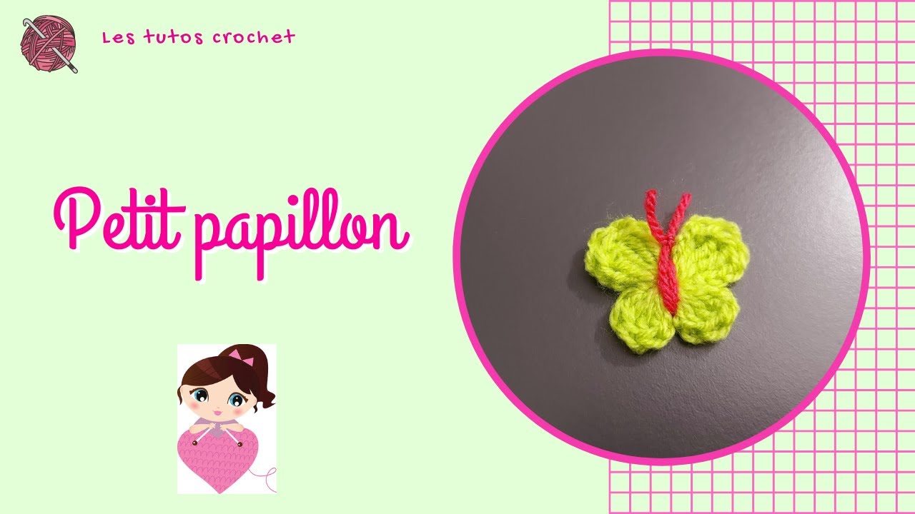 Tuto crochet : petit papillon (débutant) - YouTube