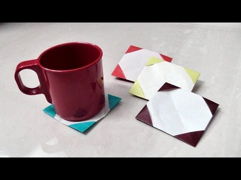 How to make origami paper coaster | Origami / Paper Folding Craft ...