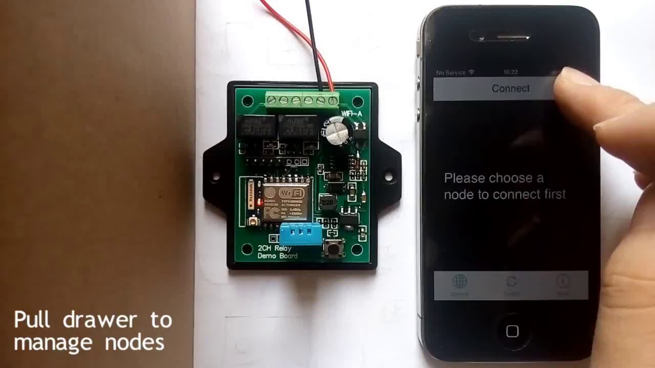 Wi-Fi relay receiver with smartphone control - YouTube