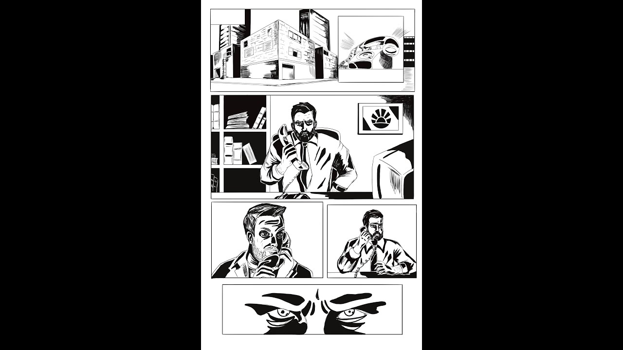 Inking Noir comic time-lapse on Procreate - YouTube