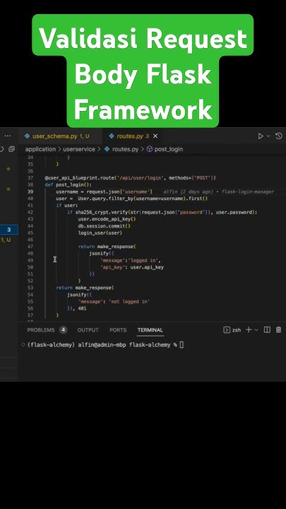 Validasi Request Body Flask Framework #coding #python #generativeai - YouTube