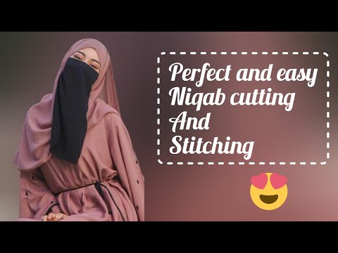 how to stitch niqab|half niqab cutting and stitching|single piece niqab|nose piece niqab|extraduppta