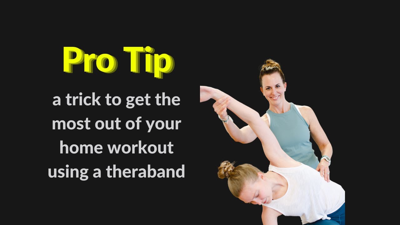 pro tip: using a thera-band to work your hips and obliques at home ...