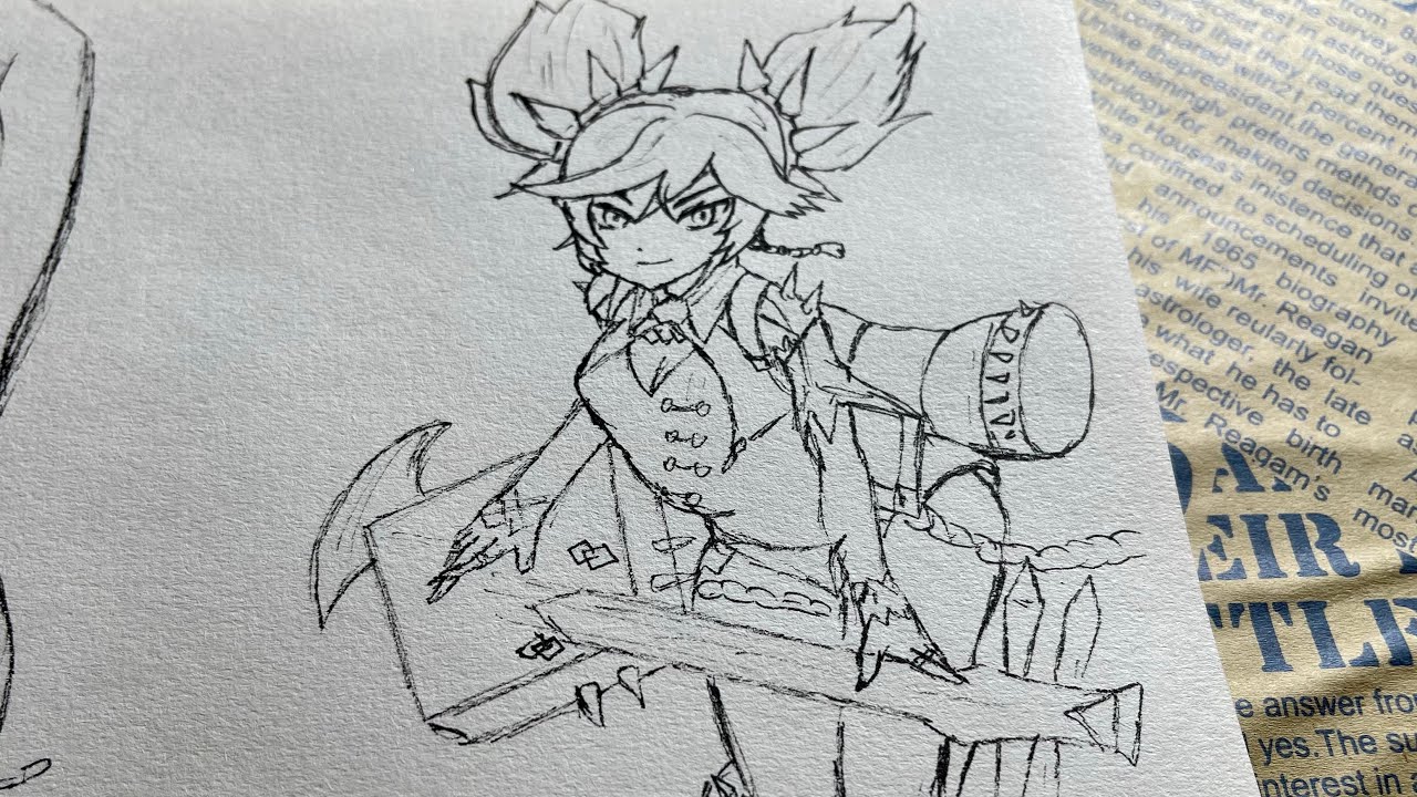 How to draw Xinyan - Genshin Impact ( step by step ) | Drawing Xinyan ...