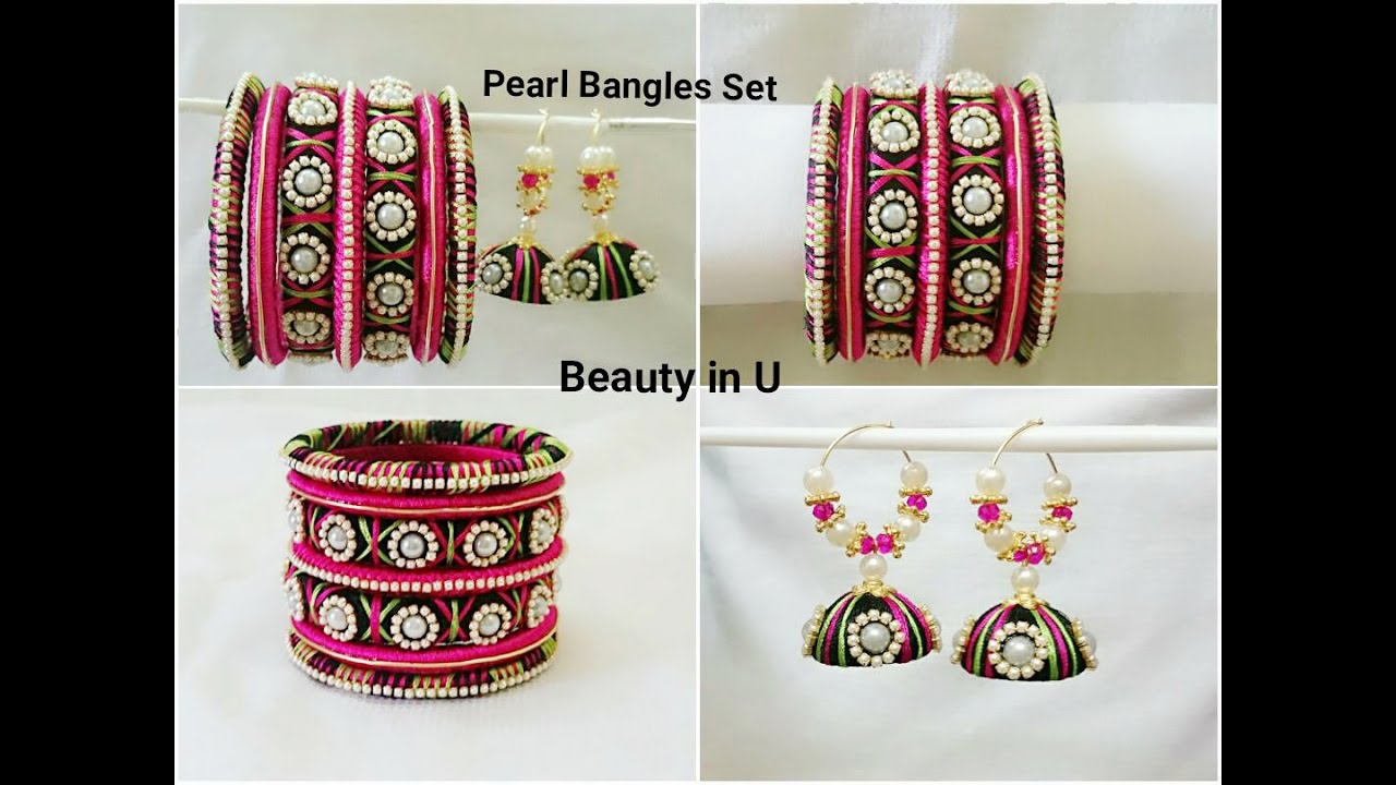 How to make a Designer Silk Thread Bangles Set at Home | Tutorial - YouTube