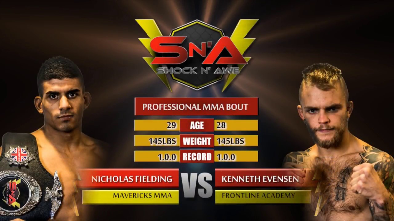 Shock N Awe 26 - Nicholas Fielding vs Kenneth Evensen Pro MMA - YouTube