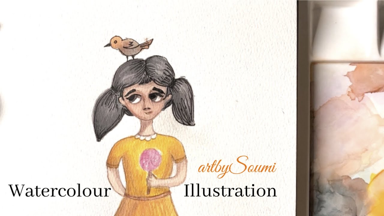 Painting Childhood Memory | Watercolour Illustration Time Lapse ...