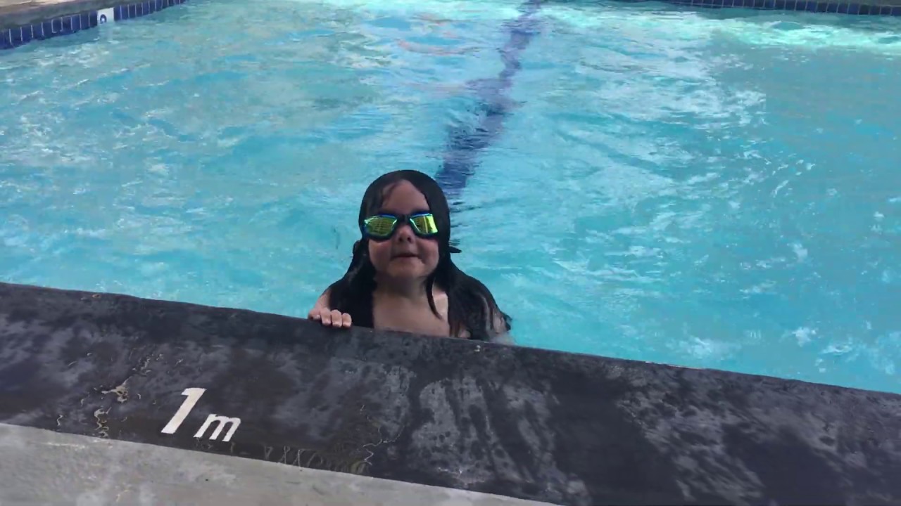 Miles swimming at the hotel pool in Hawaii - YouTube